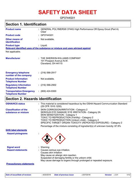 Concrete Epoxy Sds At Alejandra Henning Blog
