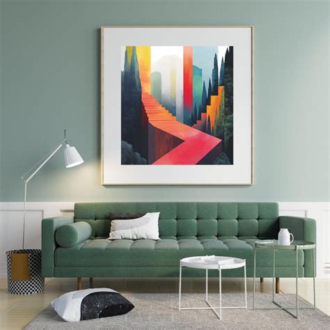 Surreal Ascending Path Abstract Stairs Digital Art Print Etsy