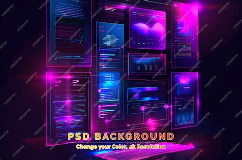 Premium Psd Digital Cyberspace Circuit Board In Neon Glow Lines With Binary Code Particles Network