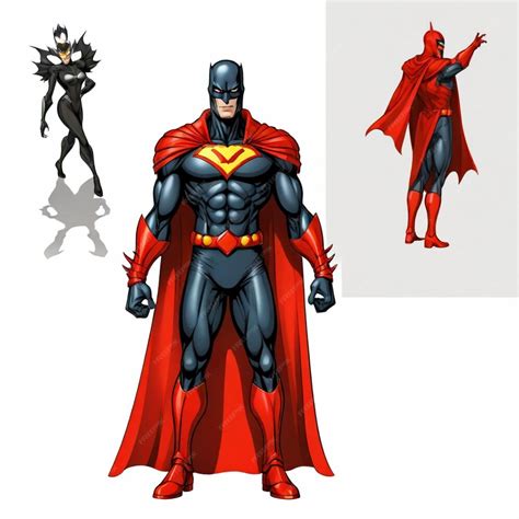 Supervillain Costume Vector Set White Background Isolated A High