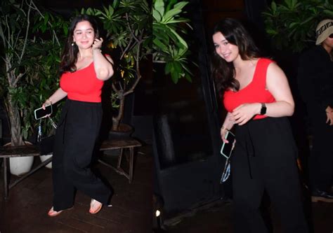 Sara Tendulkar Flaunts Her Pretty Curves In Red Top And Black Pants As