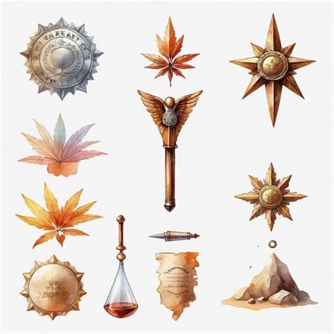 Premium Vector A Collection Of Different Things Including A Sunflower