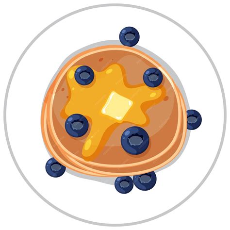 Free Vector Top View Of Blueberry Pancake