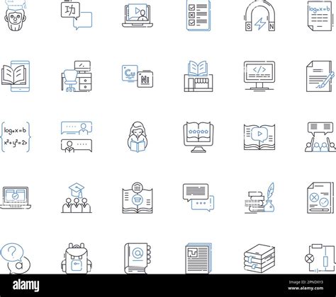 Test Exam Line Icons Collection Assessment Evaluation Quiz Exam