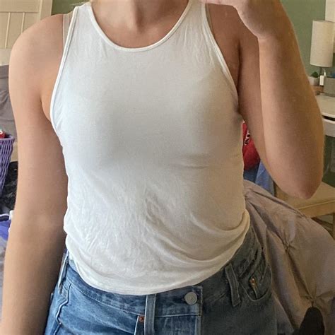 White Tank Great Condition Only Worn A Few Times Depop