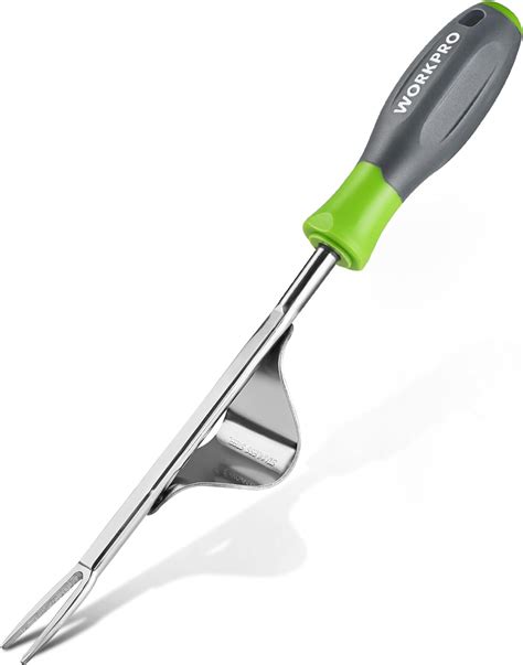 Workpro Weed Puller Tool Metal Leverage Base And V Shaped Forks For Easy Weed