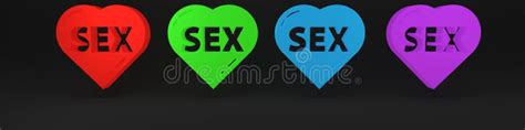 Colorful Heart With Text Sex Icon Isolated On Black Background Adults Content Only Icon