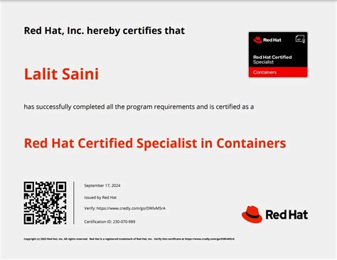 Lalit Saini On Linkedin Redhat Ex188 Podman Containers Kubernetes