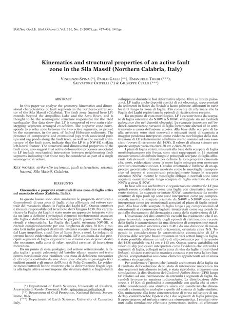 Pdf Kinematics And Structural Properties Of An Active Fault Zone In