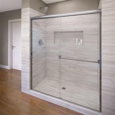 Basco Classic 47 In X 70 In Semi Frameless Sliding Shower Door In