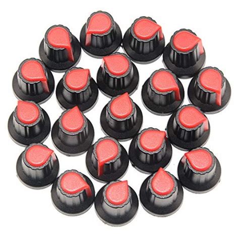 20 Pcs B10k 10k Ohm Knurled Shaft Dual Rotary Taper Potentiometer With Cap Kit B10k