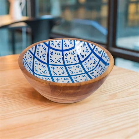 Natural Round Enamel Printed Wooden Bowl At Rs 250piece In Moradabad