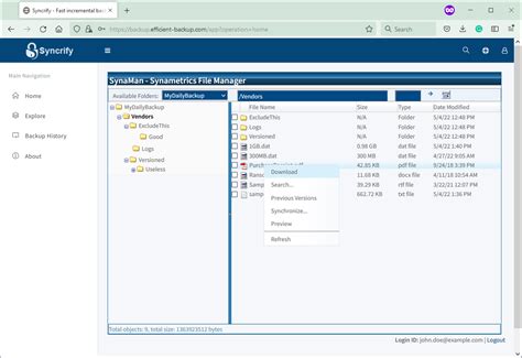 Syncrify Browse File Online