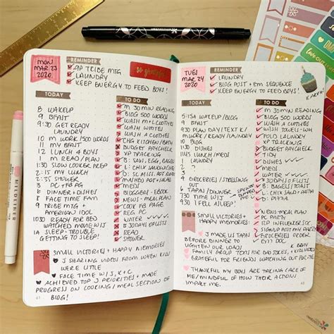 Bullet Journal Daily Spread Artofit