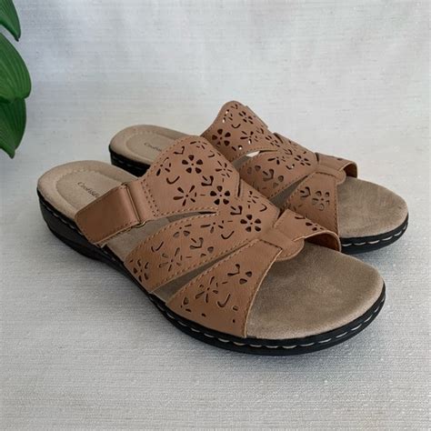 Croft And Barrow Shoes Croft Barrow Paula Tan Slip On Sandals Womans 8m Poshmark