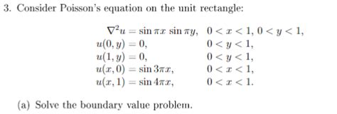 Solved 3 Consider Poissons Equation On The Unit Rectangle