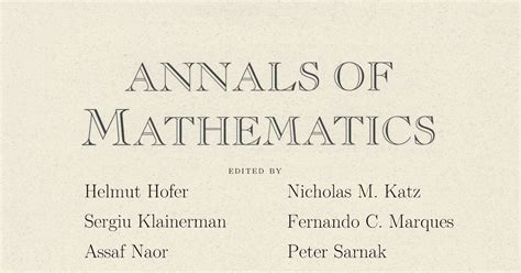annals of mathematics