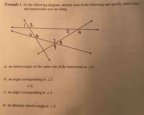 Solved Example 1 In The Following Diagram Identify Each Of The
