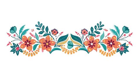 Rustic Floral Border Element Countryside Decoration Vector Design