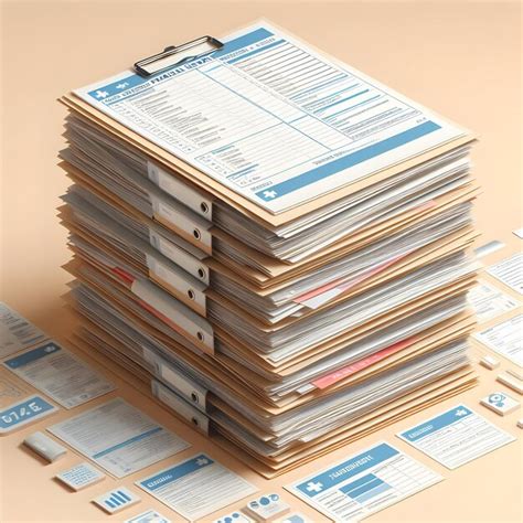 A Stack Of Patient Medical Records And Charts Organized For Efficient Healthcare Management In