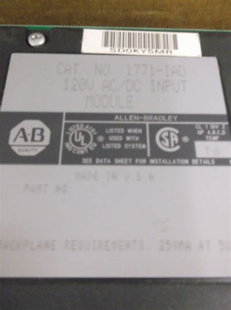 Allen Bradley 120V AC DC Input Module 1771 IAD Daves Industrial Surplus LLC