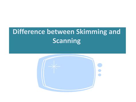 SOLUTION Difference Between Skimming And Scanning Studypool