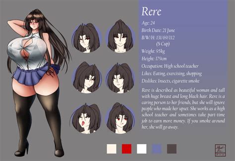 Rule 34 Character Sheet Cleavage Hyper Breasts Red Eyes Rere
