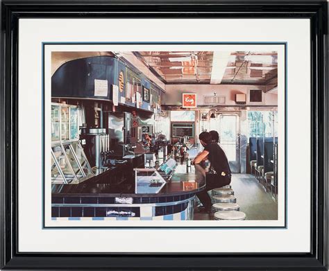 Ralph Goings Signed Photorealist Print Blue Diner Sold At Auction On