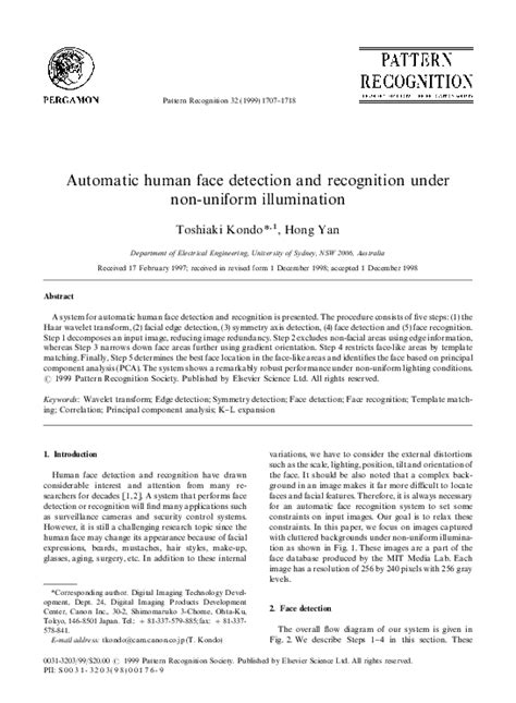 Pdf Automatic Human Face Detection And Recognition Under Non Uniform Illumination