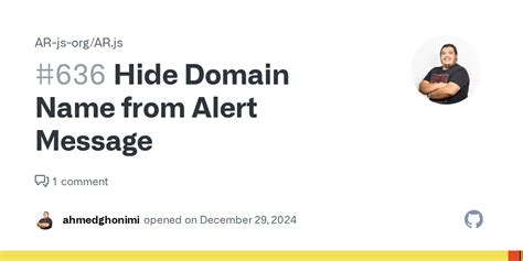 Hide Domain Name From Alert Message · Issue 636 · Ar Js Orgarjs · Github