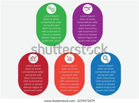Flowchart Infographic 6 Rounded Elements Concept Stock Vector Royalty