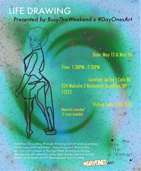 Life Drawing Art Class Series Baileys Cafe Brooklyn 20 May 2023