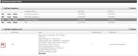 How To Edit A Compliance Level Pos Warehouse Support