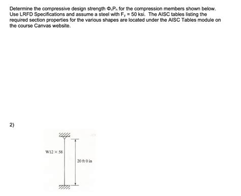 Solved Determine The Compressive Design Strength Ocpn For