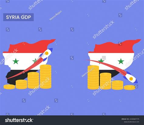 Syria Country Gdp Increase Decrease Growth Stock Vector Royalty Free