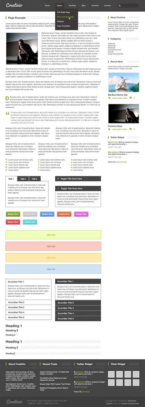 Awesome Free Psd Creativo Wordpress Theme Psd Creative Beacon