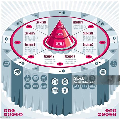 Ilustración De Concepto De Infografía Creativa Mesa 3d Con La Idea De La Pirámide Acodada Vector