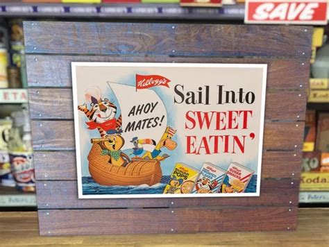 Kelloggs Tony Tiger Retro Vinyl Sign Huge 48cm Sticker Milk Bar Vintage