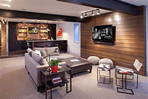 Urban Casual Contemporary Basement Minneapolis By Refined Llc