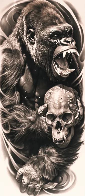 Gorilla Skull Drawing Tattoo Meaning Style And Placement Guide