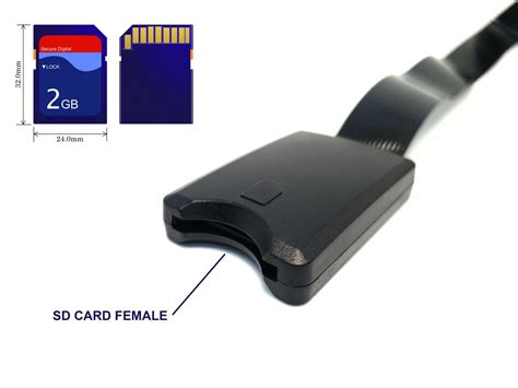 Micro Sd To Sd Card Extension Cable Adapter Extender Tf 46cm Black