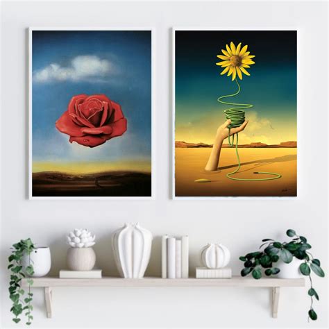 Kit 2 Quadros Salvador Dalí Flores Quadros Online