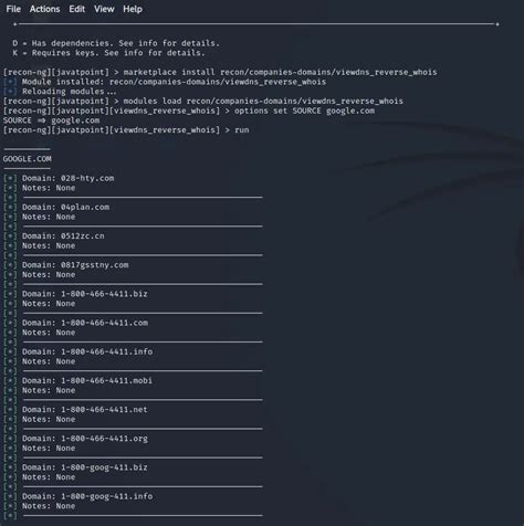 HERRAMIENTA DE RECOPILACIÓN DE INFORMACIÓN RECON NG EN KALI LINUX