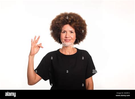 Female Interpreter Of The Brazilian Sign Language Libras Making The