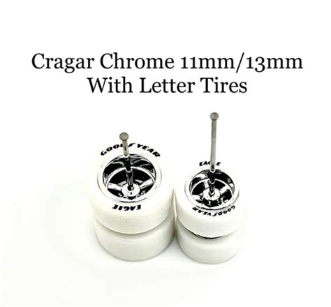 Lettered White Tire Cragar Electroplated Chrome Staggered 11mm 13mm