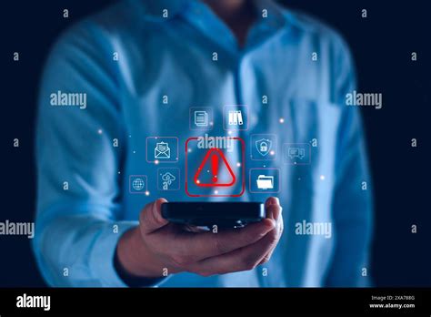 System Warning Hacked Alert Cyber Attack On Computer Network Programmer Businessman Staff