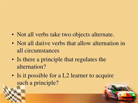 Ppt The Acquisition Of English Dative Alternation Powerpoint