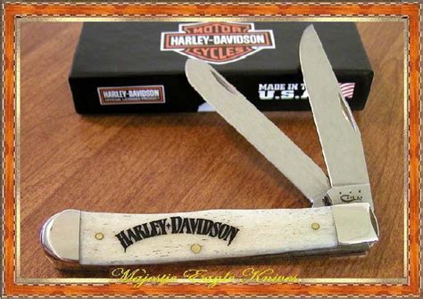 Case Xx Ca52086 New Smooth Natural Bone Handle Harley Davidson Trapper