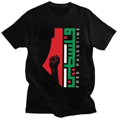 Free Palestine Resist Men T Shirt Tee Tops Palestinian Flag Arabic Name Tshirt Cod Lazada