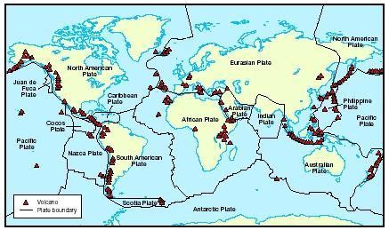 Map Of The Active Volcanoes Around The World Notice How The Majority